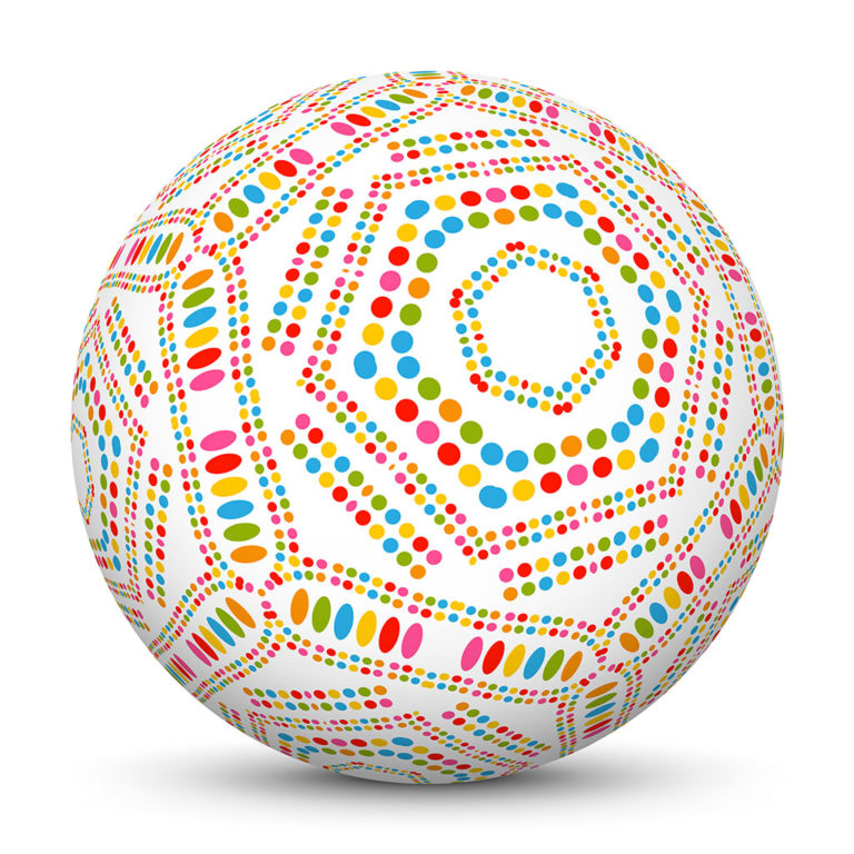 White Sphere with Colorful Dots and Abstract Pattern - VECTOR GRAPHIC ...